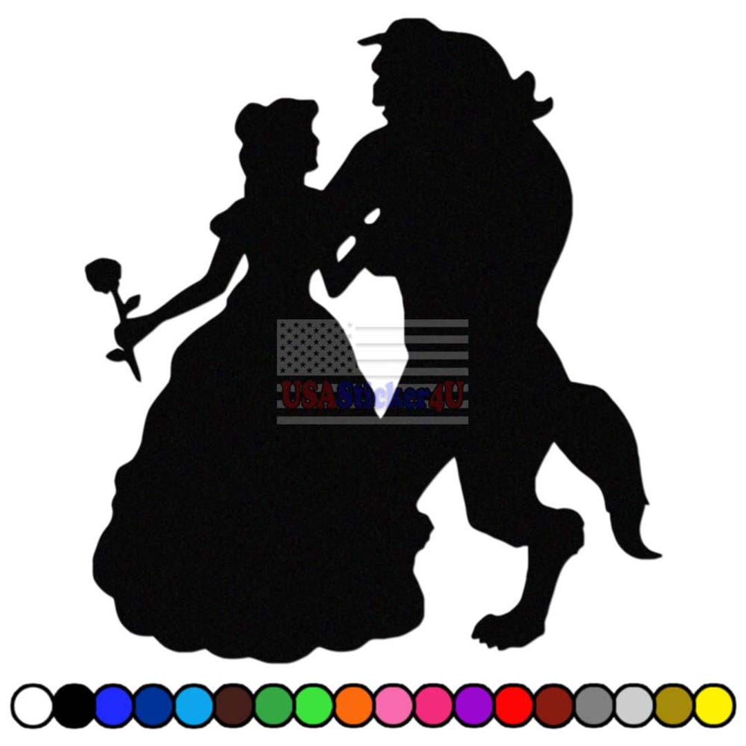 Cartoons Belle Beast Flower Vinyl Sticker Decal for Car Truck ...