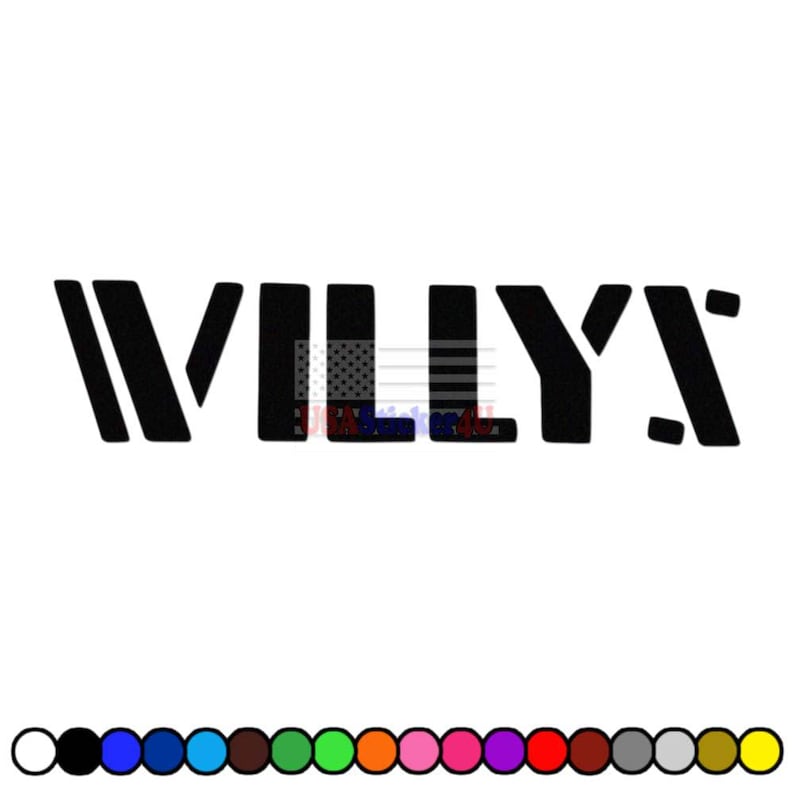 Auto Jeep Willys Vinyl Sticker Decal for Car Truck Motorcycle Vehicle ...