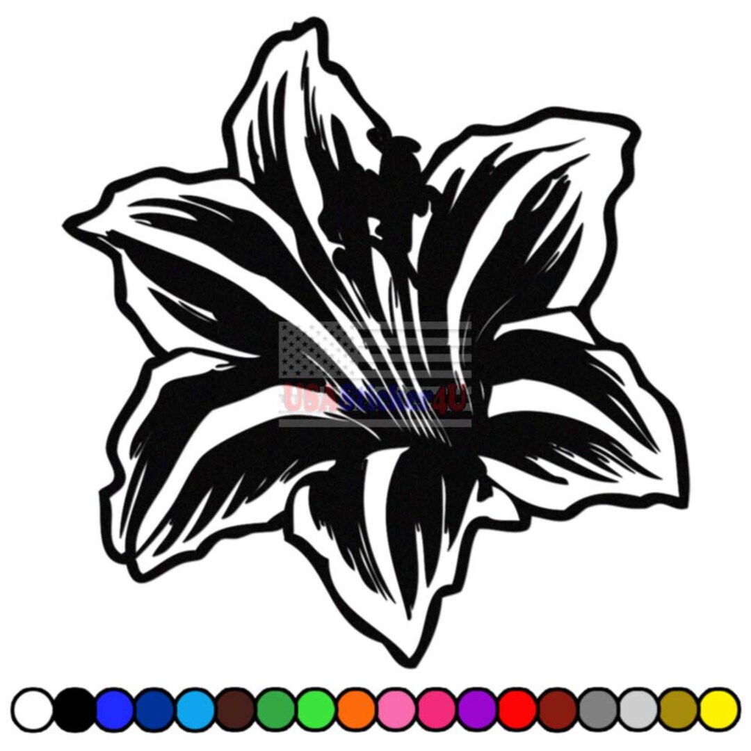 Other Flower Lily Vinyl Sticker Decal for Car Truck Motorcycle Vehicle ...