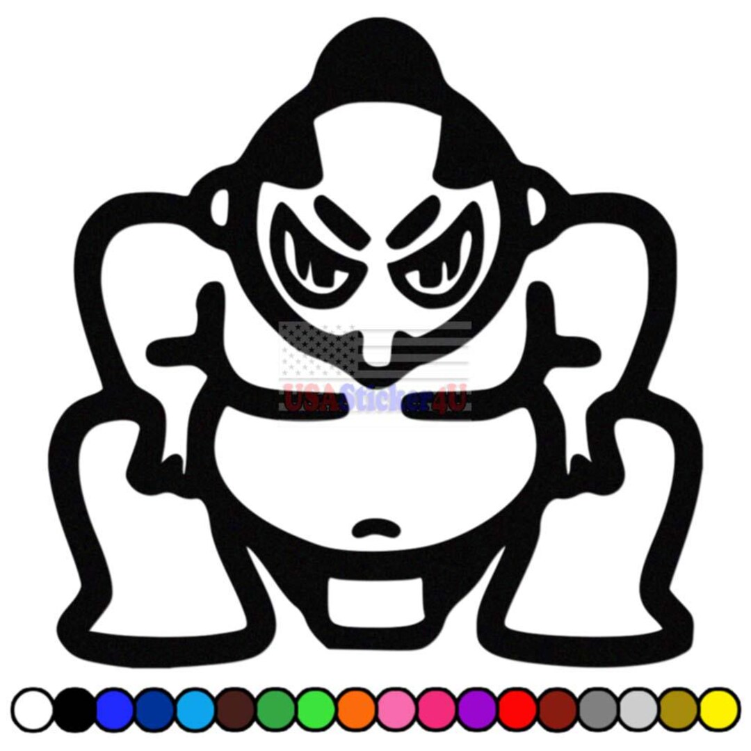JDM Angry Sumo Vinyl Sticker Decal for Car Truck Motorcycle Vehicle ...