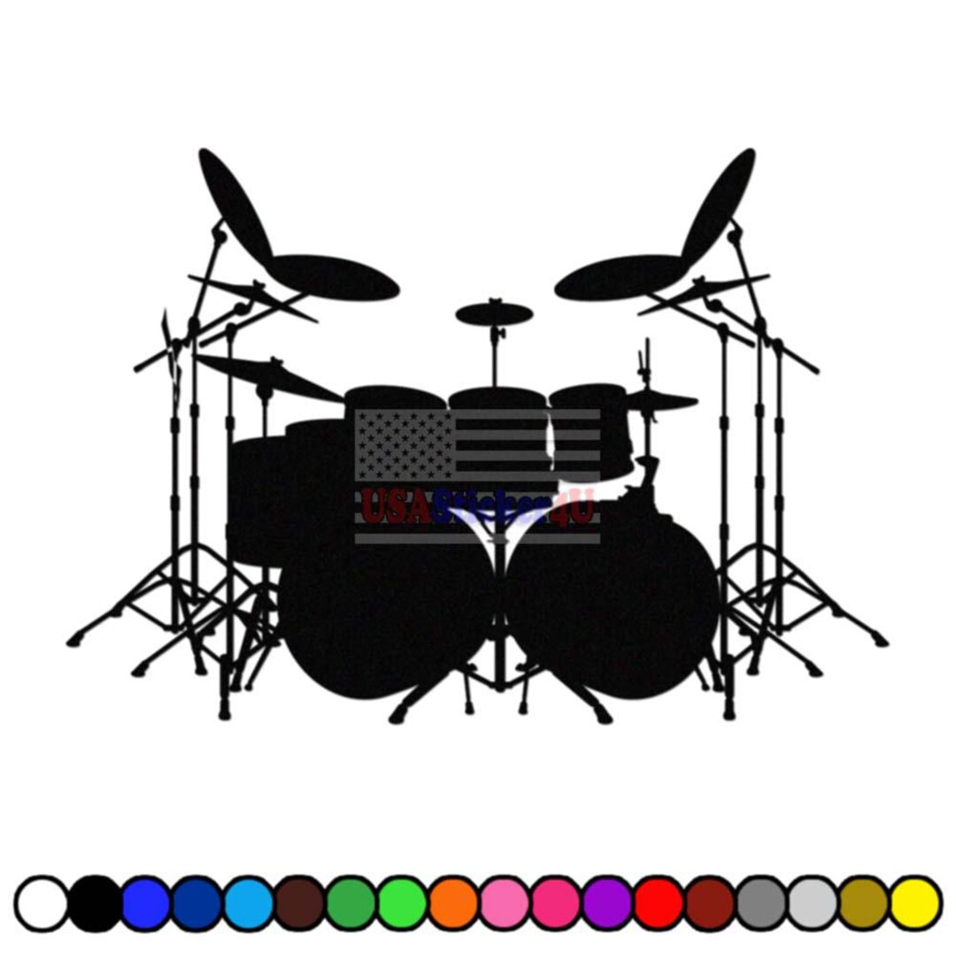 Music Drums Vinyl Sticker Decal for Car Truck Motorcycle Vehicle Bumper ...