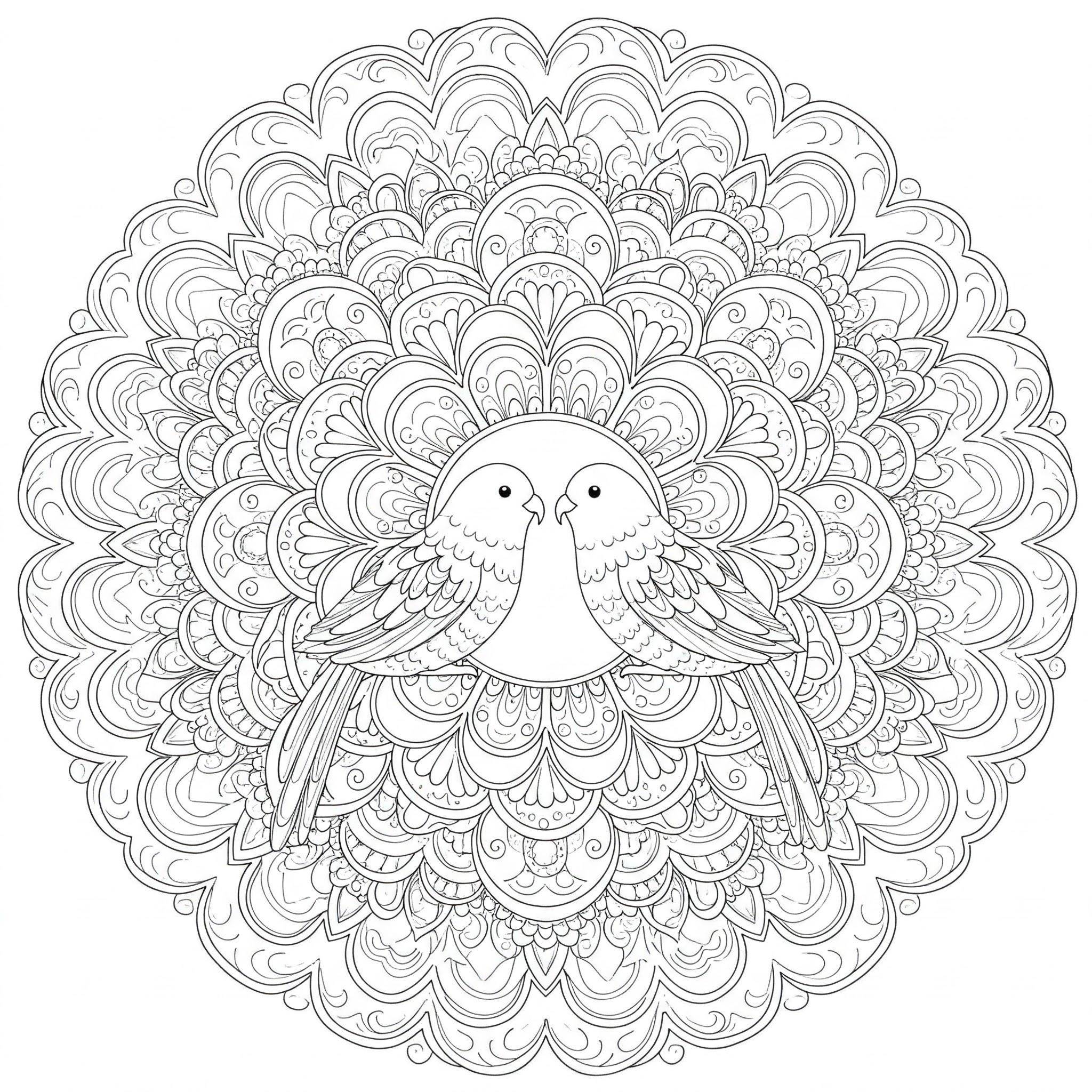 Birds Mandala - Etsy