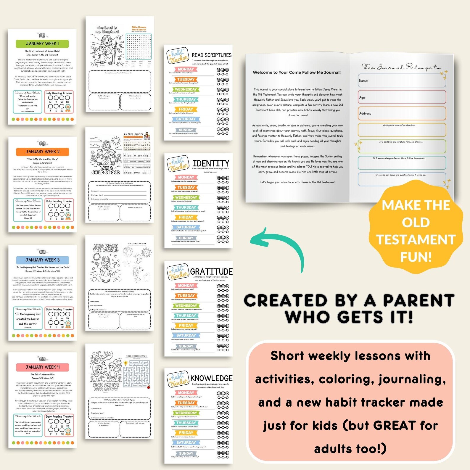 2026 Come Follow Me Activity Journal for Kids | Old Testament Weekly ...