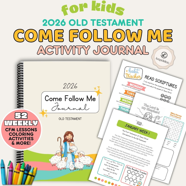 2026 Come Follow Me Activity Journal for Kids | Old Testament Weekly ...