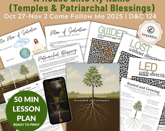 Jan 4, LDS Youth Sunday School Lesson Kit, Come Follow Me 2026, “the ...