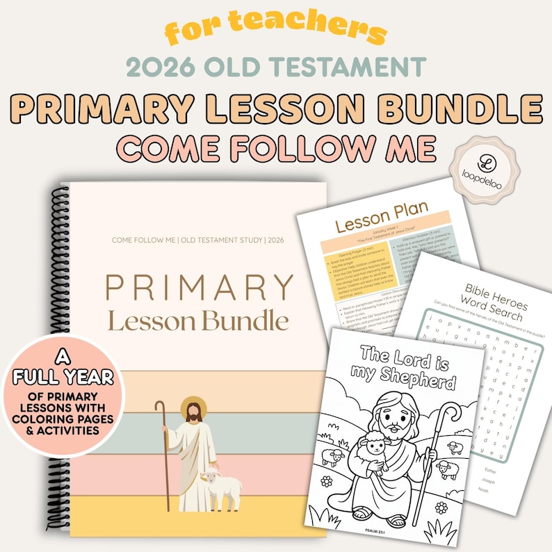2026 LDS Primary Lesson Mega Bundle | Come Follow Me | Old Testament ...