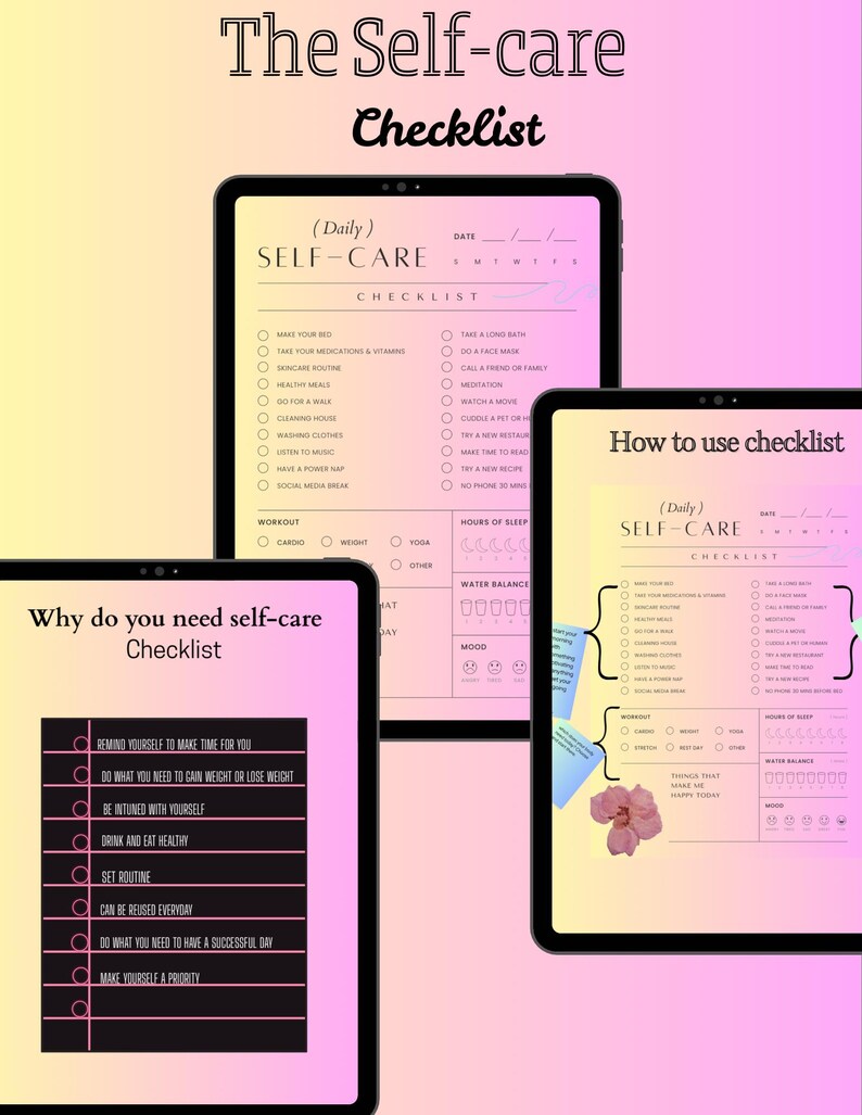 The Self-care Checklist - Etsy