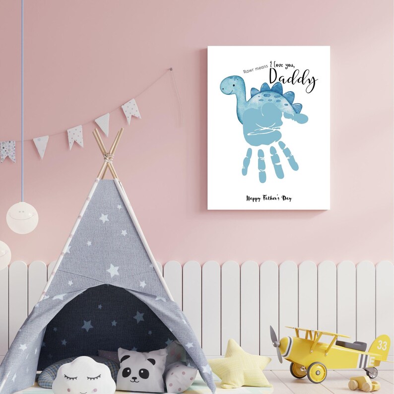 Father’s Day Dinosaur Handprint Art – Cute Printable Gift From Kids ...