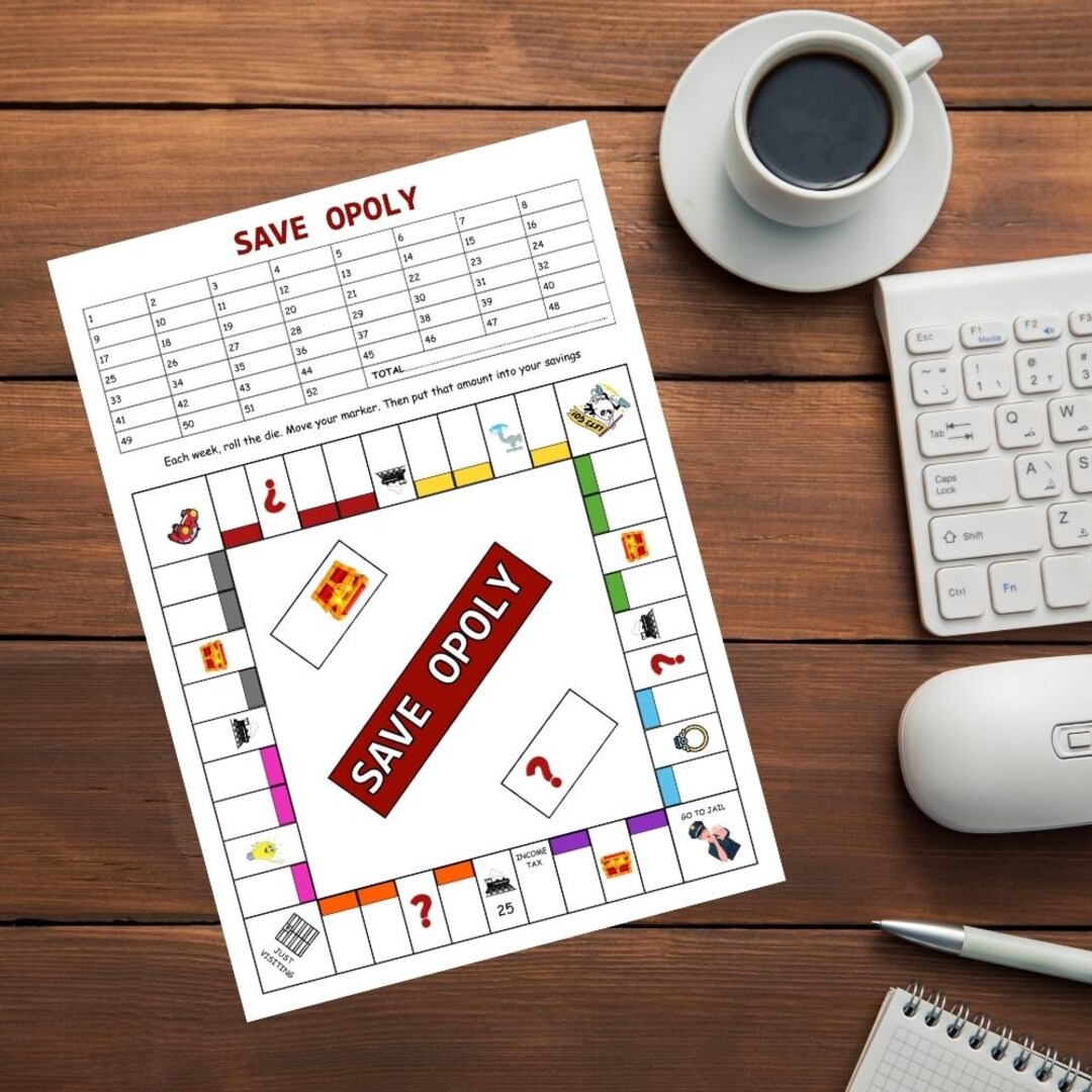 Printable Savings Game , Saveopoly Savings Challenge , PRINTABLE ...