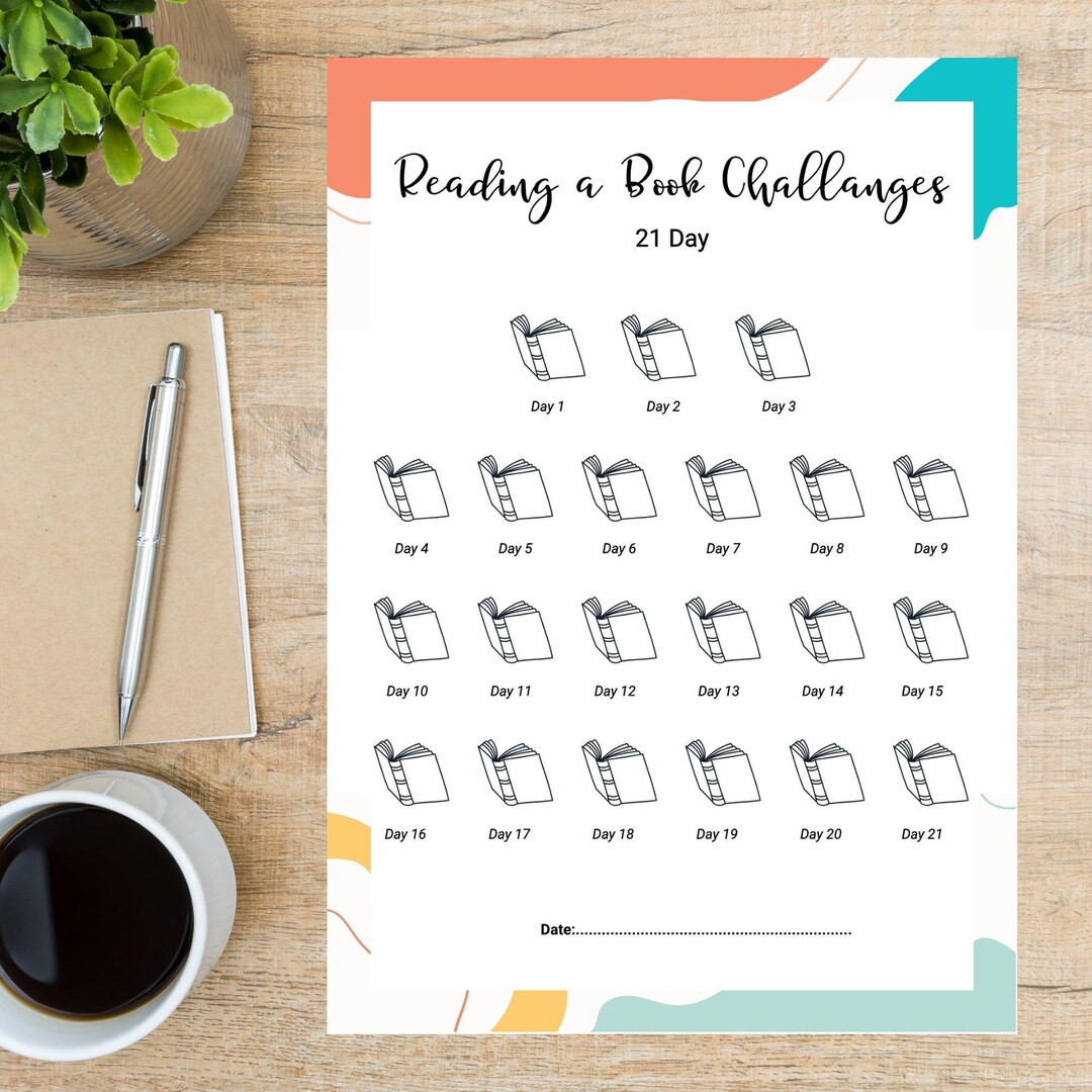 21-day Reading Challenge Tracker | Digital PDF Printable | Build ...