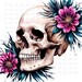 25 Floral Skull Clipart, Watercolor Skull PNG, Gothic Aesthetic Digital ...