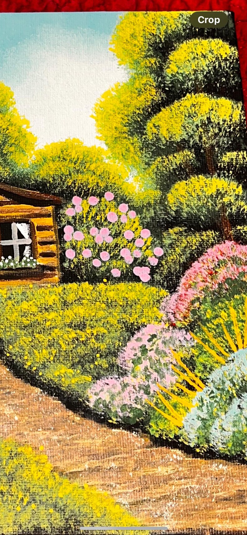 Cabin With Trees, Bushes, and Flowers - Etsy