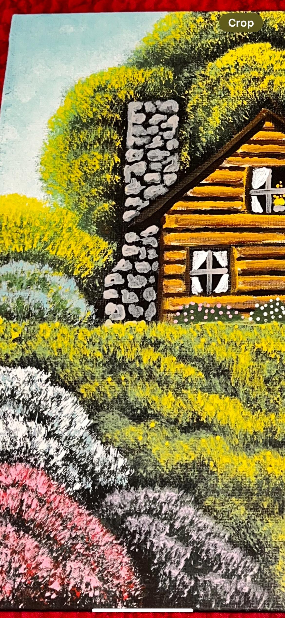 Cabin With Trees, Bushes, and Flowers - Etsy