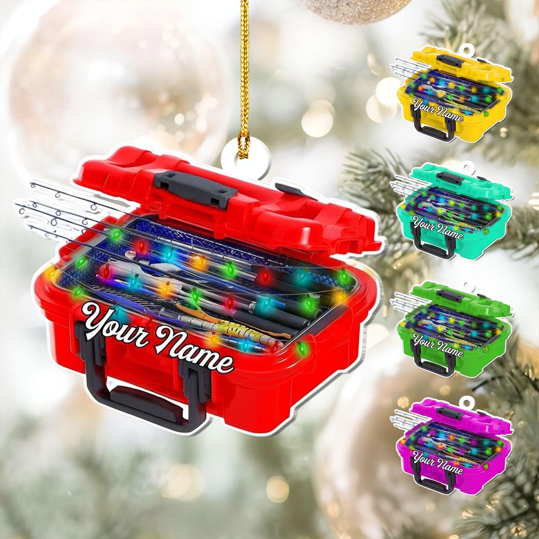 Personalized Fishing Tackle Box 2D Flat Ornament, Fisher Ornament ...