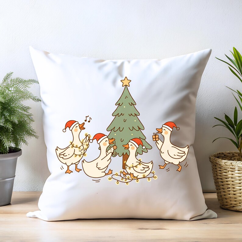 Christmas Geese Tree PNG, Cozy Goose Crew Holiday Shirt Design, Family ...