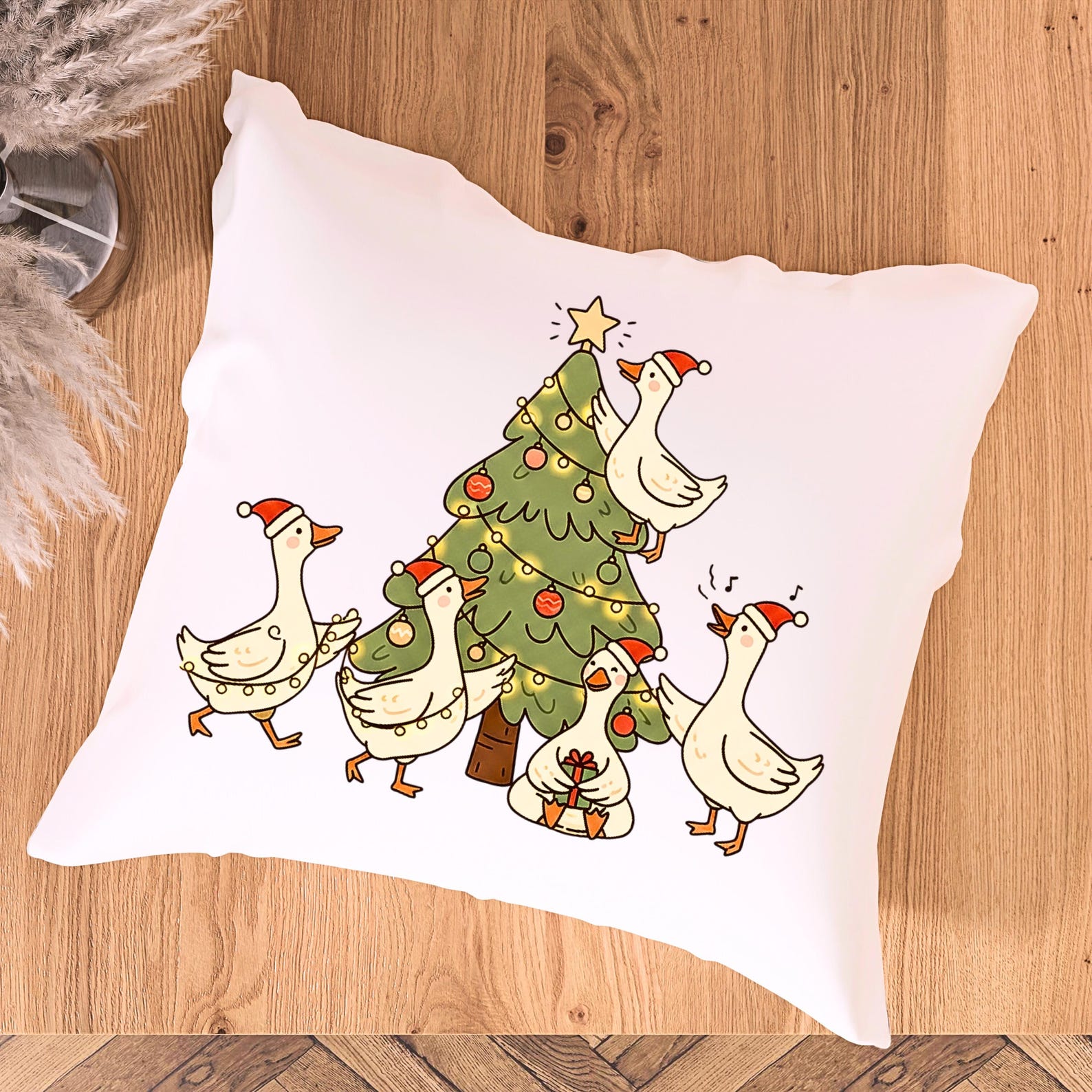 Christmas Geese Tree PNG, Cute Holiday Sweatshirt Design, Cozy Goose ...