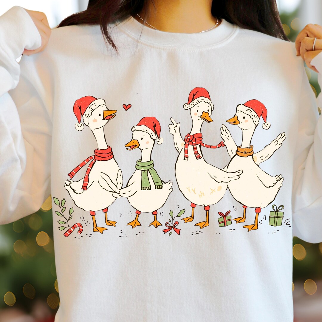 Christmas Goose PNG, Cute Funny Geese Clipart for Shirts Sweatshirts ...