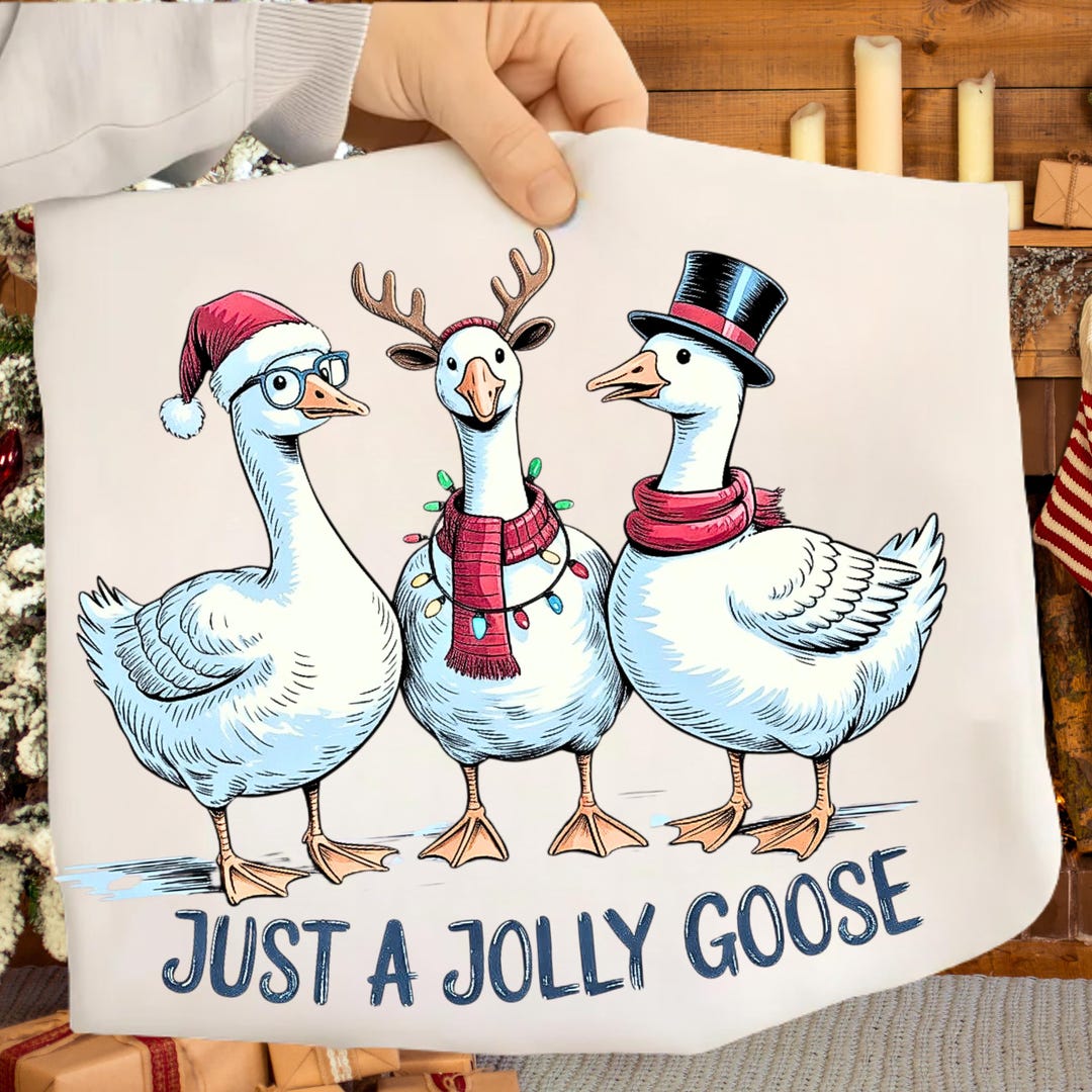 Funny Christmas Geese PNG – Just a Jolly Goose Clipart, Transparent ...