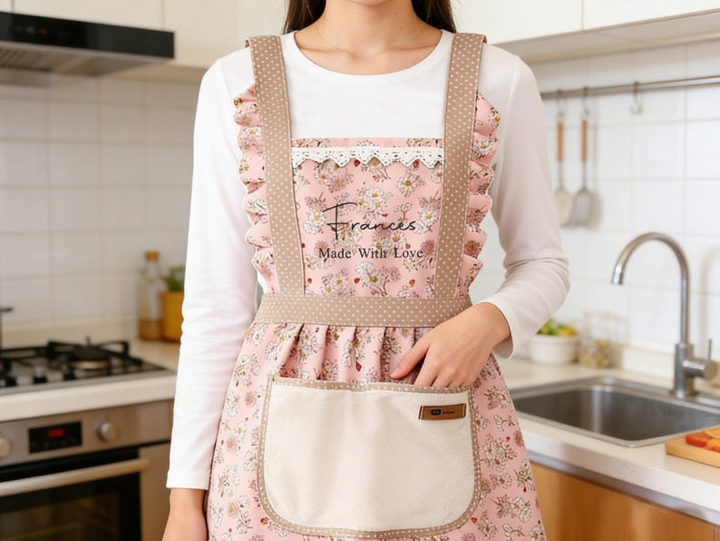 Personalized Apron for Women,custom Ruffle Aprons With Floral,baking ...