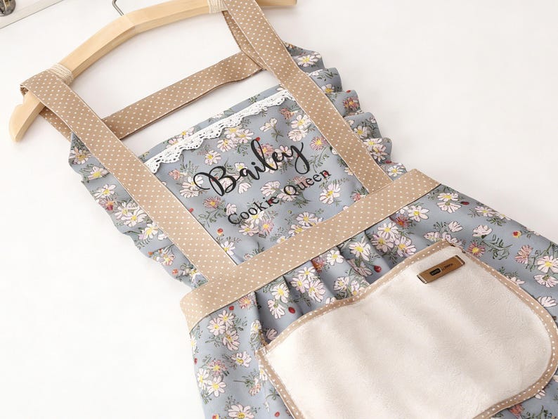 Personalized Apron for Women,custom Ruffle Aprons With Floral,baking ...
