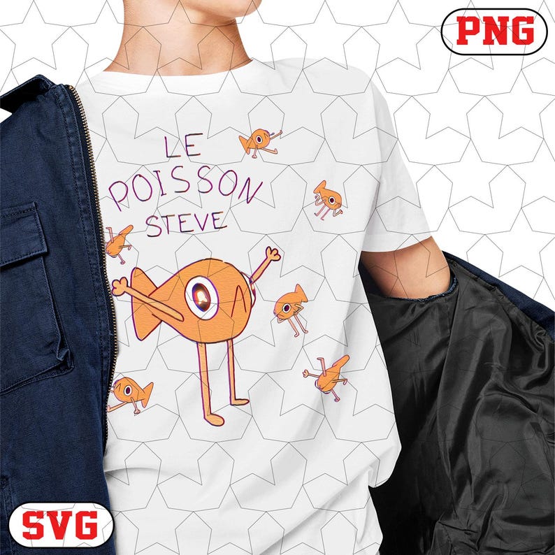 Le Poisson Steve PNG | Funny Meme Fish Character | Hand Drawn Cartoon ...