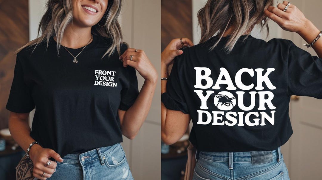 Front and Back Custom Shirt, Double Sided Custom Business Logo Shirt ...