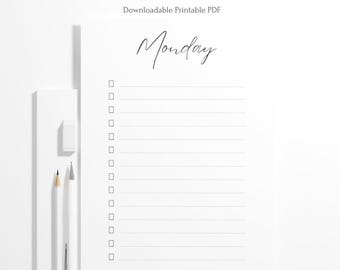 Minimalist Daily Checklist Printable | Digital To-do List | A4 PDF ...
