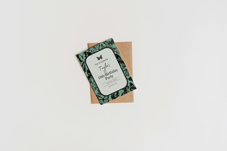 Debut Butterfly Invitation - Birthday Party / Event / Lyrics ...