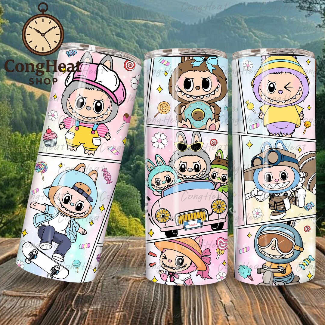Gift for Kids, Trending Leopard Pink Cartoon Character 20oz Skinny ...