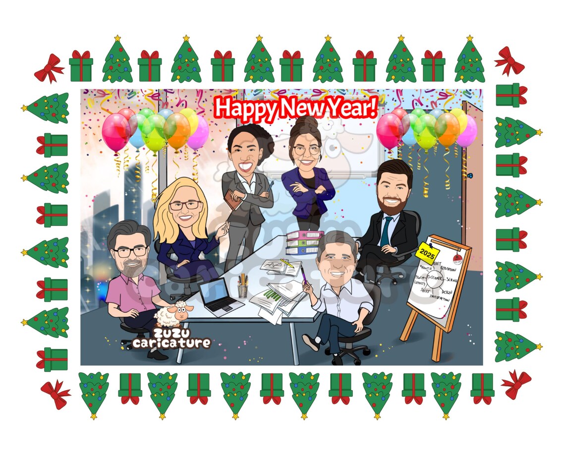 Large Work Team Caricature | IT & Telecom Company Cartoon | Funny ...