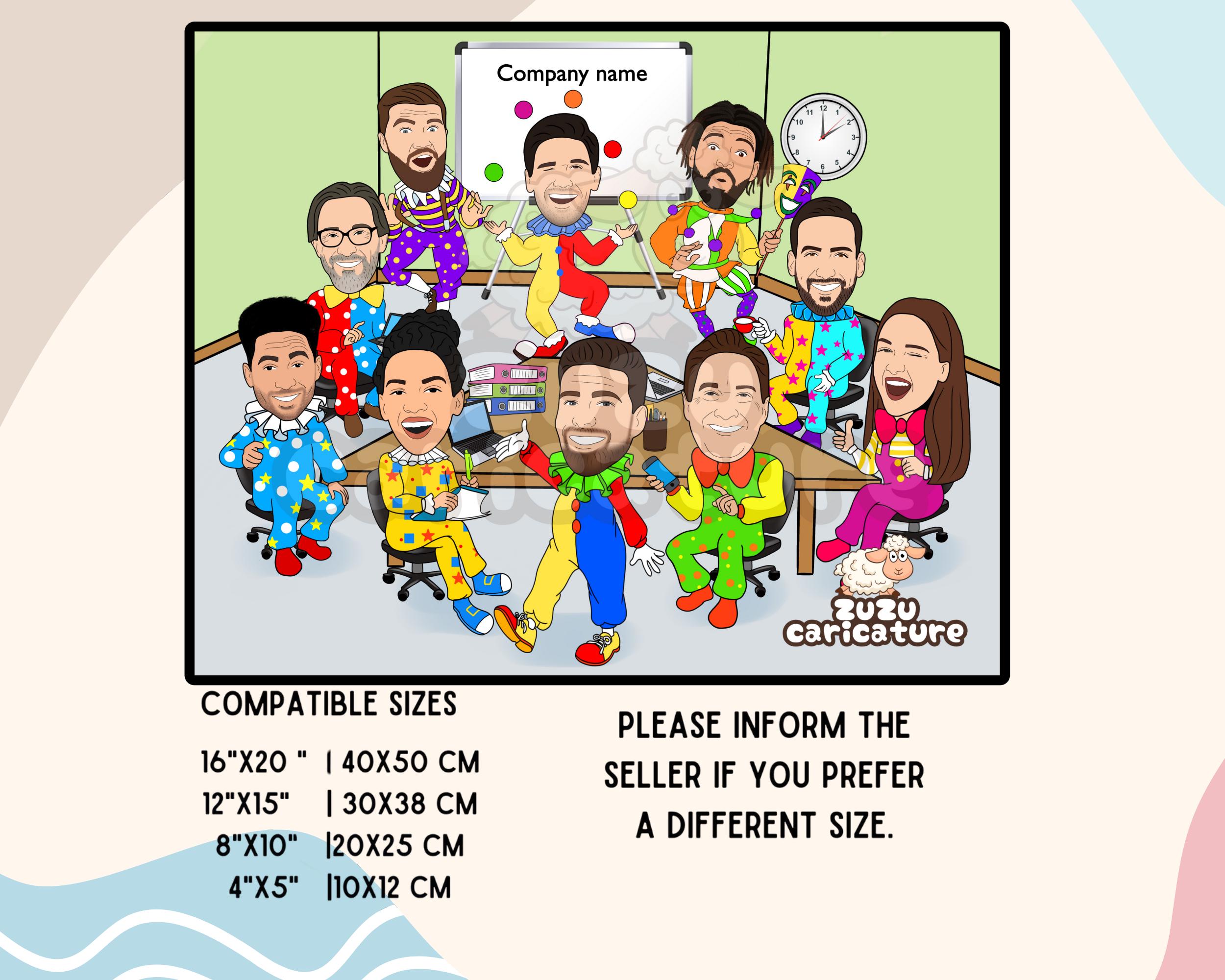 Unique Clown Caricature – Custom Digital Cartoon for Circus Lovers ...