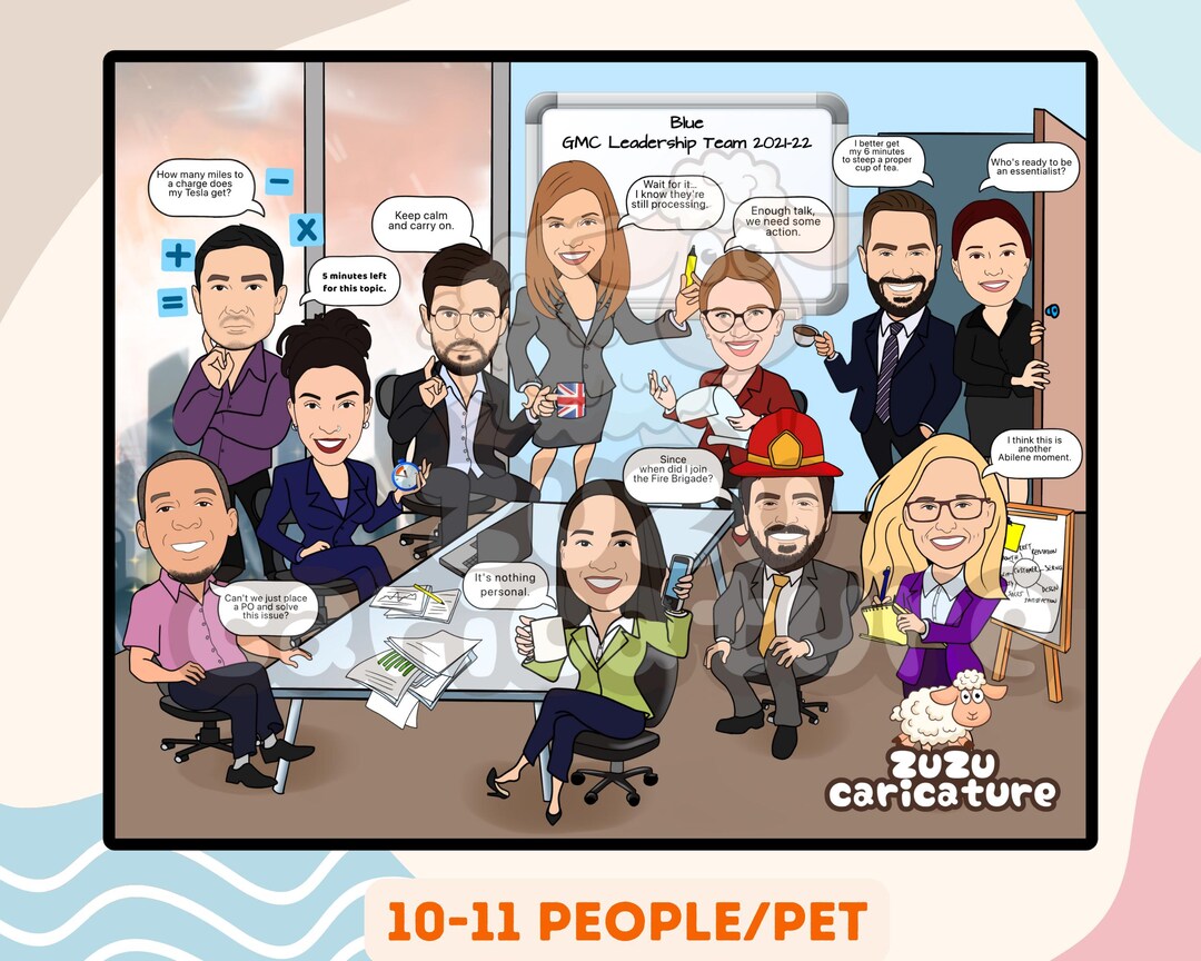 Custom Finance Team Caricature | Funny Banker Cartoon | Personalized ...