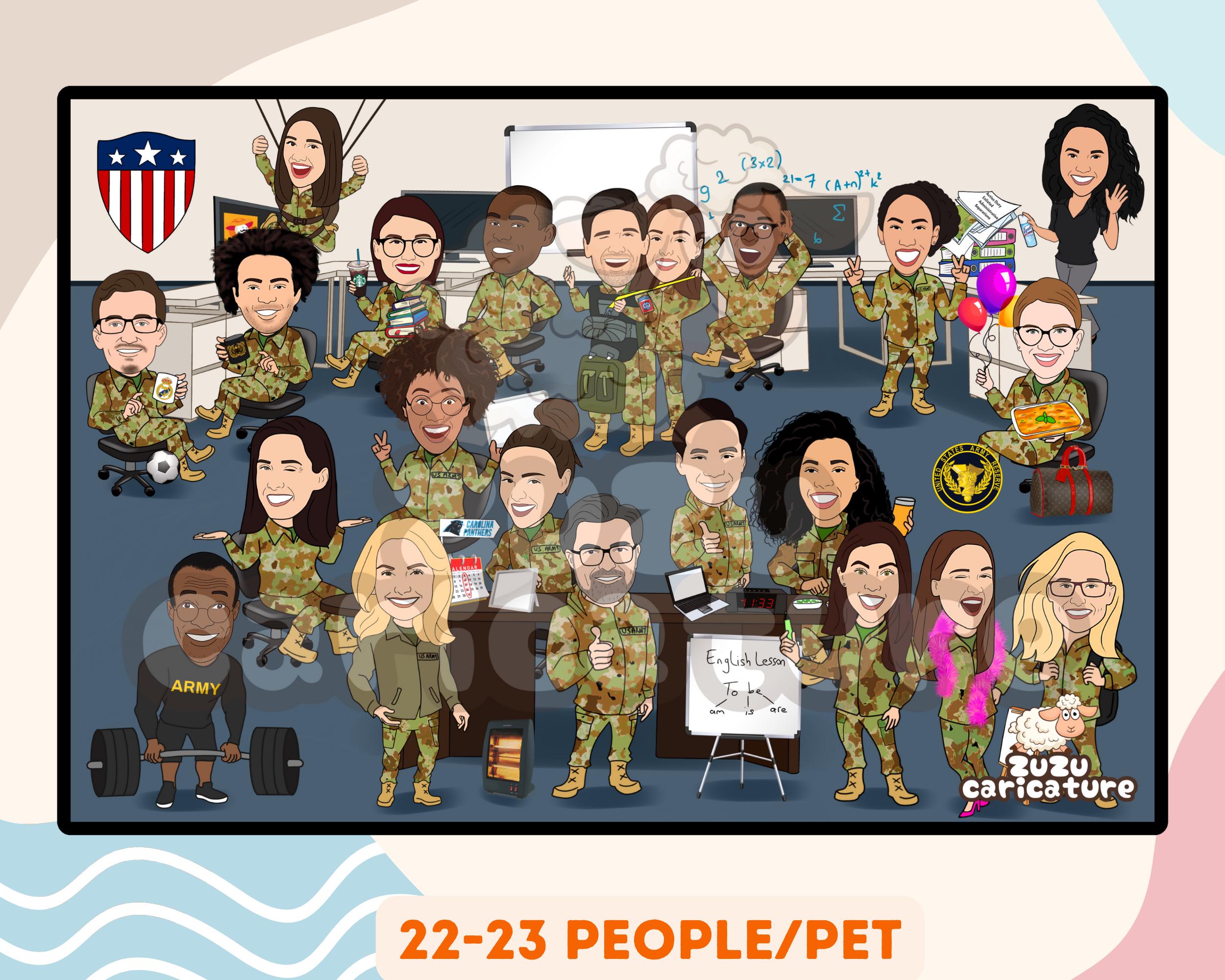 Army Unit Caricature | Custom Military Team Cartoon | Funny Soldier ...
