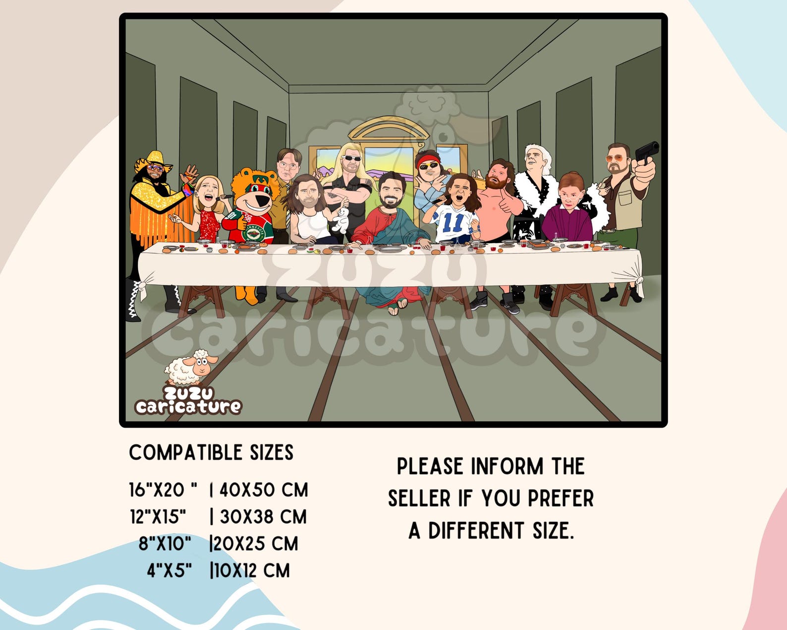 The Last Supper Parody Caricature | Custom Digital Caricature | Unique ...