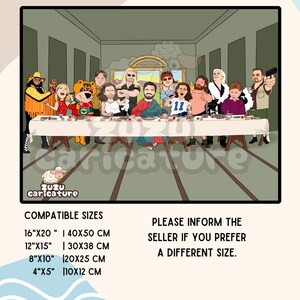 The Last Supper Parody Caricature | Custom Digital Caricature | Unique ...
