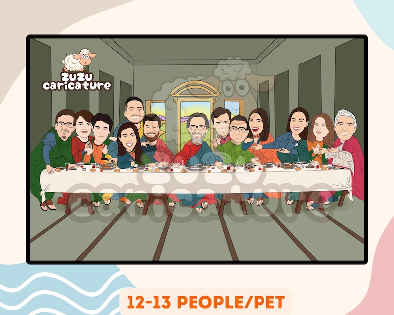 The Last Supper Parody Caricature | Custom Digital Caricature ...