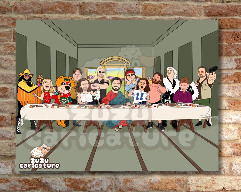 The Last Supper Parody Caricature | Custom Digital Caricature | Unique ...