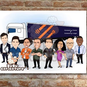 Logistics Company Caricature - Custom Business Team Portrait - Funny ...