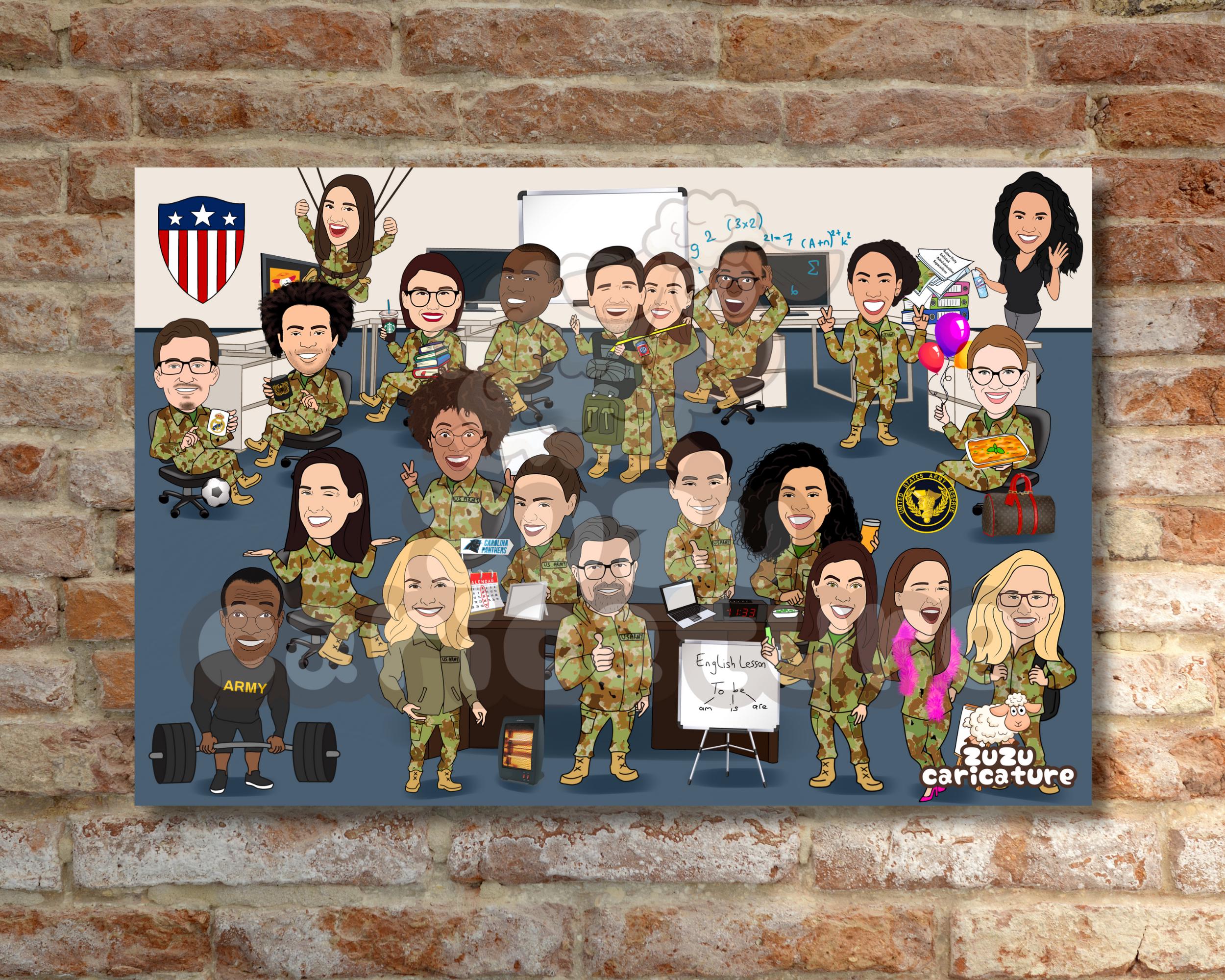Army Unit Caricature | Custom Military Team Cartoon | Funny Soldier ...