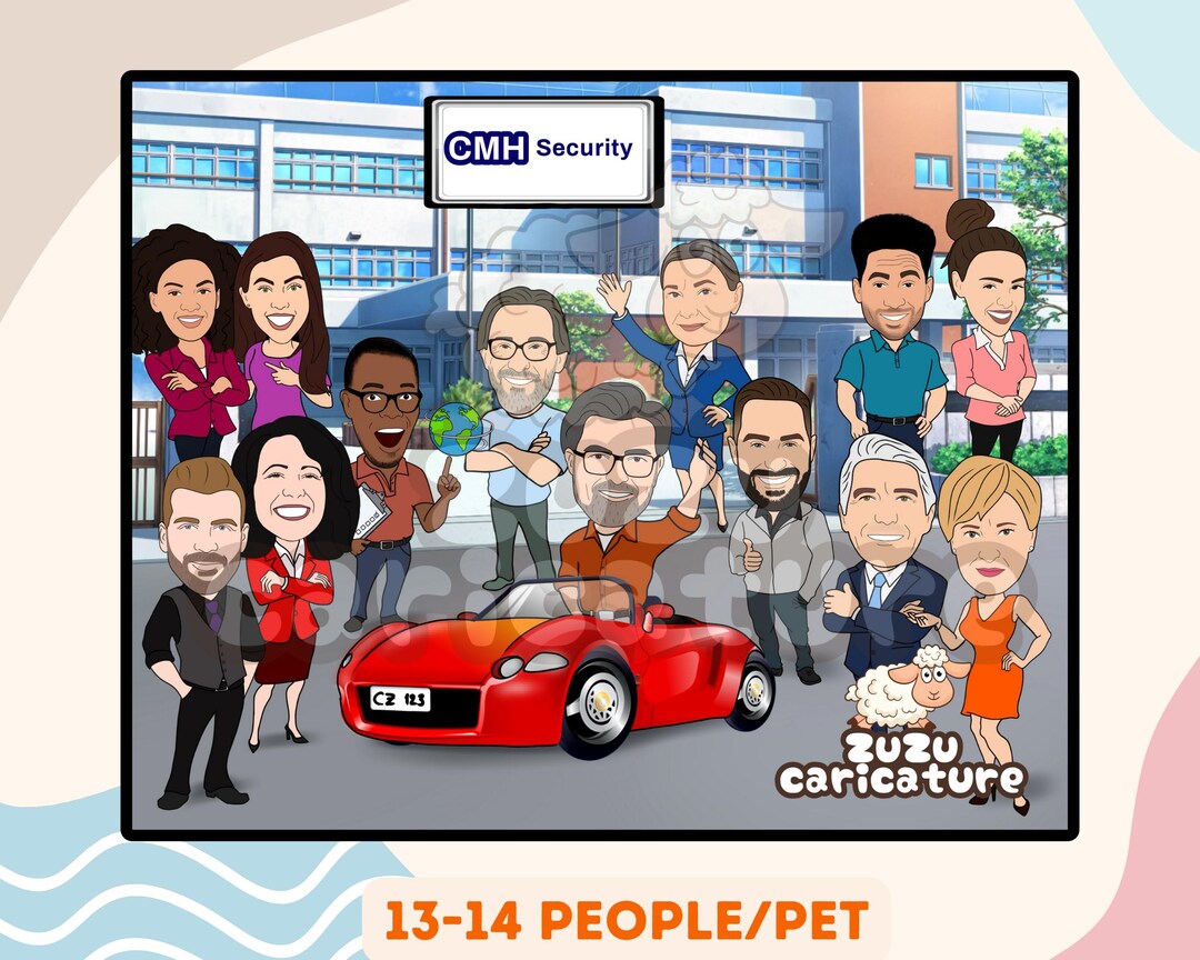 Fun Digital Cartoon of Security Team - Digital Cartoon of Security Crew ...