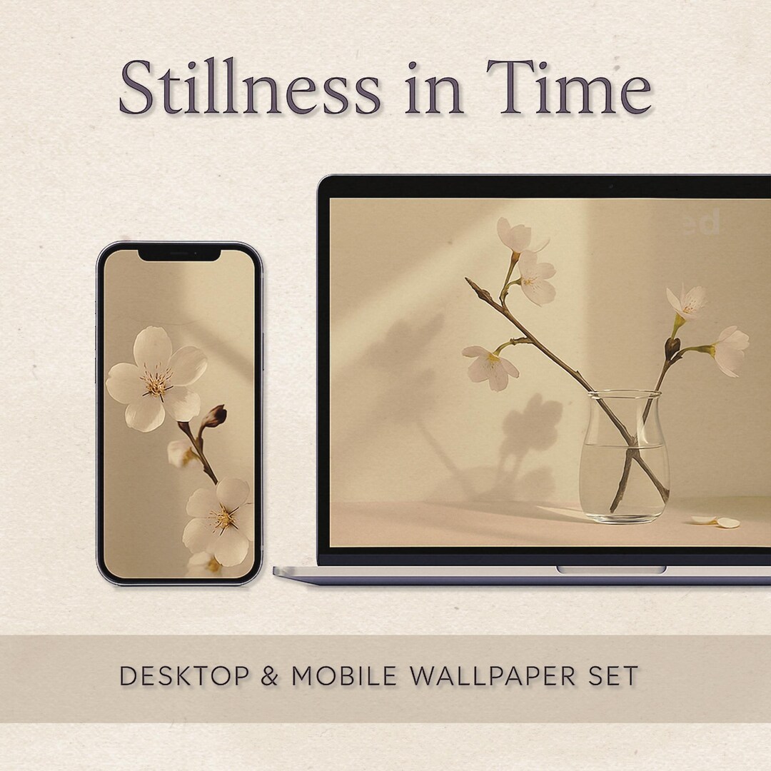 Stillness in Time – Aesthetic Minimalist Desktop & Phone Wallpaper Set ...
