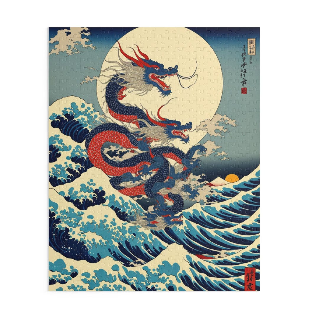 Japanese Ukiyo-e Dragon Puzzle - 120,252,500 Pieces | Zen Jigsaw Art ...