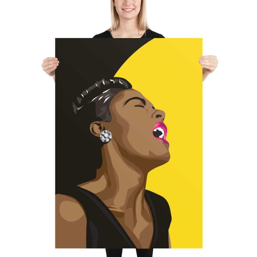 Billie Holiday Illustrated Poster - Various Sizes - Etsy