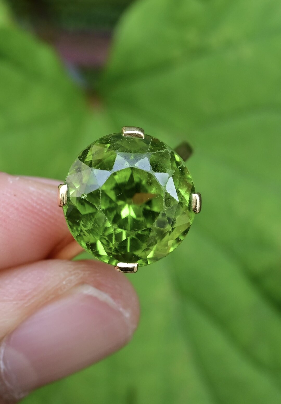 Antique Edwardian / Victorian Period 18k Yellow Gold Peridot Ring 10.75 ...