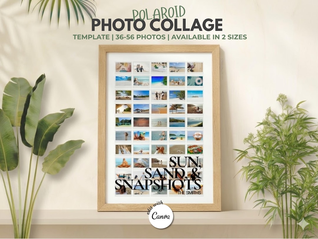 Polaroid Photo Collage Template Canva Editable Printable, 16x20 24x36 ...