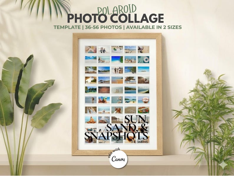 Polaroid Photo Collage Template Canva Editable Printable, 16x20 24x36 ...