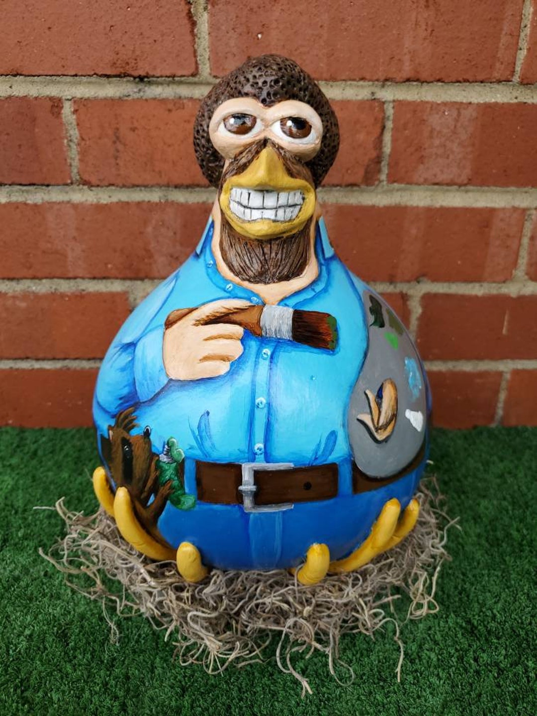 Bob Ross Inspired Gourd Chicken - Etsy