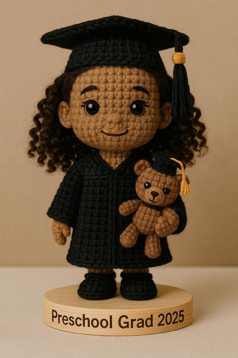 Custom Look Alike Crochet Doll Preschool Graduation Gift Personalized ...