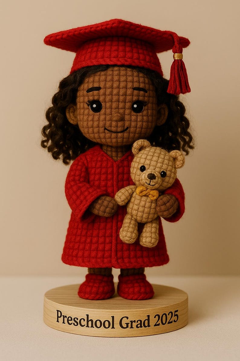 Custom Look Alike Crochet Doll Preschool Graduation Gift Personalized ...