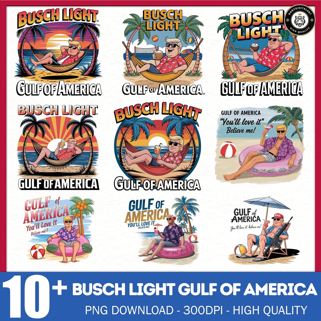 10+ Busch Light Gulf of America PNG Bundle, Golf of America Png, MAGA ...